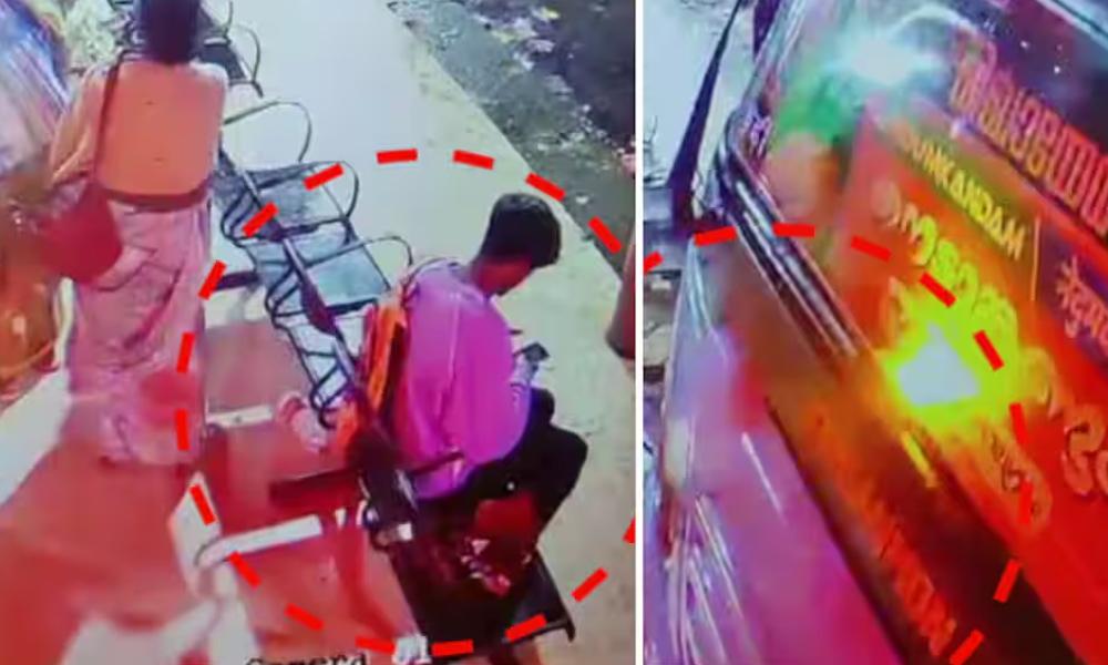 ബസ്സ്റ്റാന്റില്‍ യുവാവിന്റെ ദേഹത്തേക്ക് ബസ്സ് പാഞ്ഞുകയറി; അത്ഭുതകരമായി രക്ഷപ്പെട്ടു | Sirajlive.com
